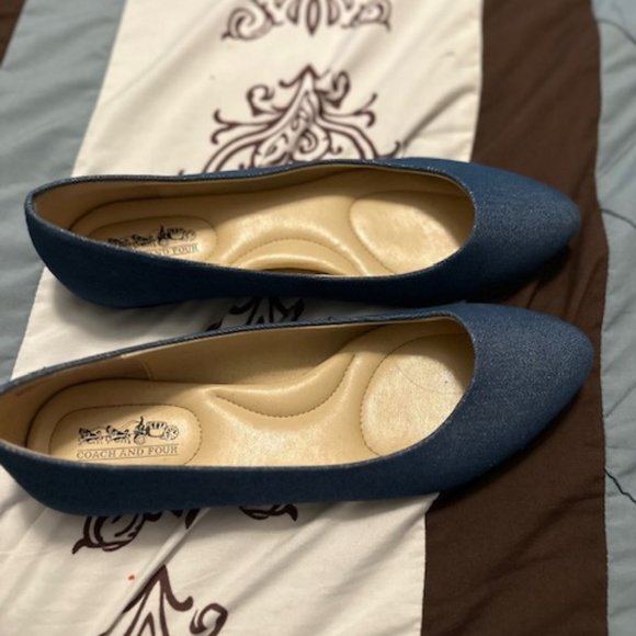 Coach and Four | Shoes | Shiny Blue Flats | Poshmark